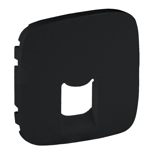 Лицевая панель для одиночных телефонных/информационных розеток Valena ALLURE Legrand, антрацит 755418