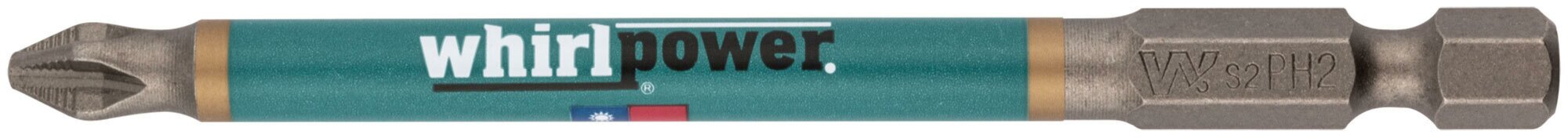 Биты WhirlPower "Профи", сталь S2, насечка, длина 90мм, PH2, комплект 10шт