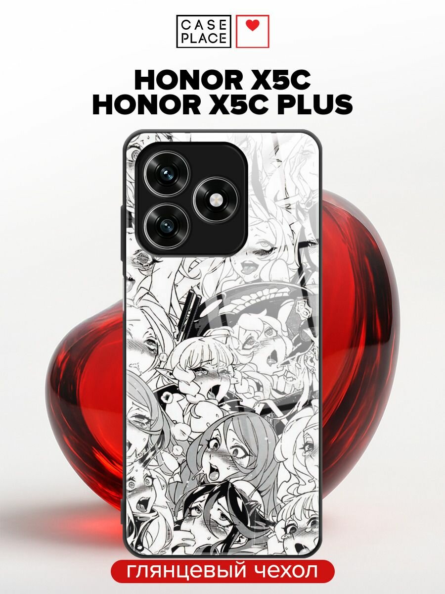 Чехол на Honor X5c/X5c Plus / Хонор X5c/X5c Плюс с принтом "Ахегао манга тян"