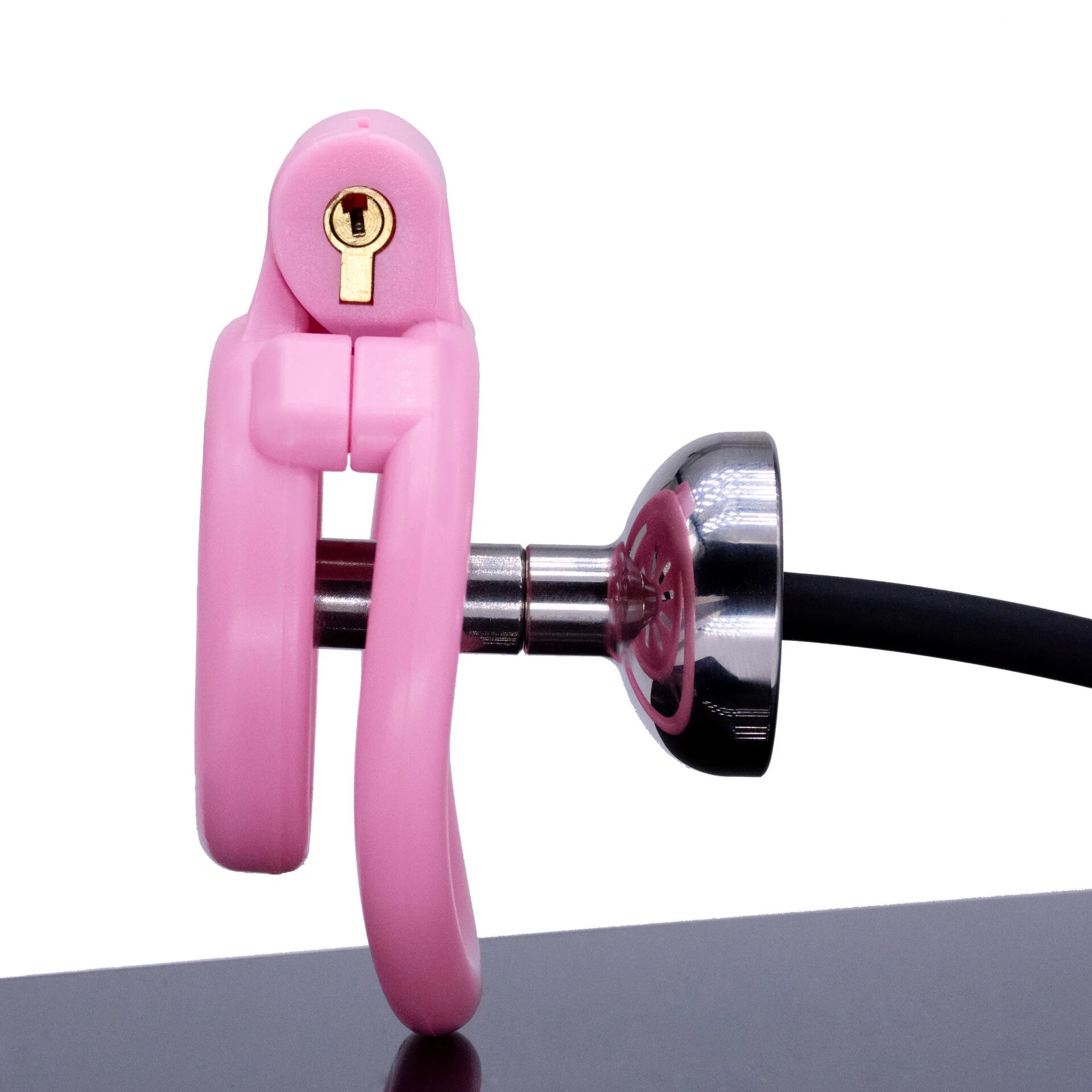 Новый мужской набор для целомудрия: плоский замок целомудрия, негативный замок CB, Pink 11