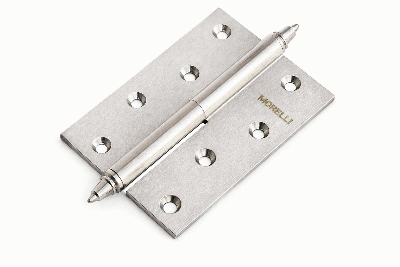 Петля дверная Morelli разъемная с короной MВ 100х70х3 SN R C белый никель, петля металлическая врезная