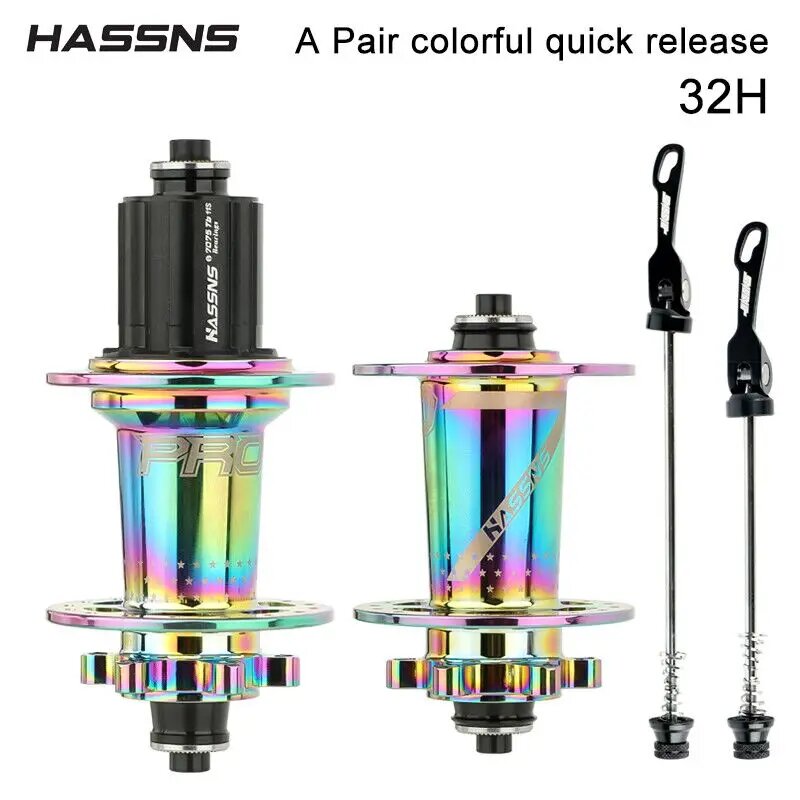 Велосипедная ступица HASSNS PRO7 MTB 32H черная PRO7 Colorful A Pair