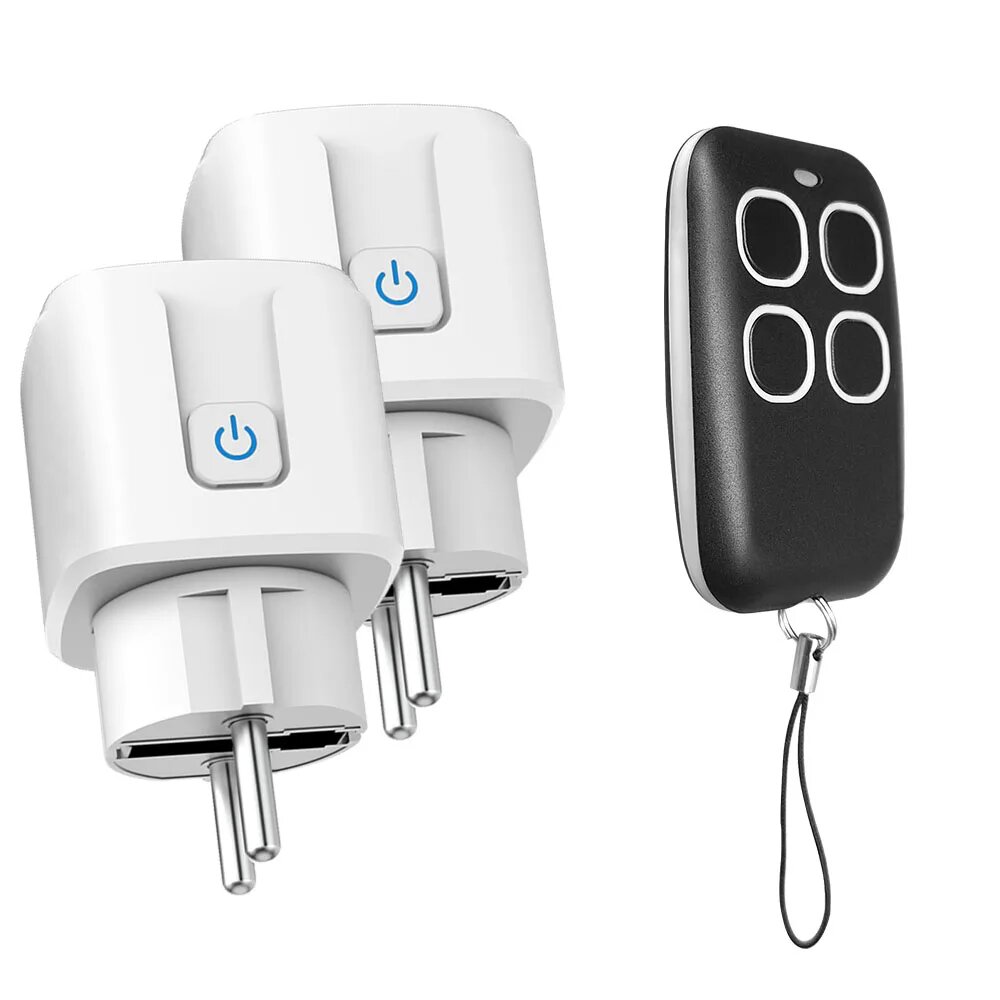 Беспроводная розетка Deze 433МГц черная 15А 220В 2 SOCKET 1 REMOTES