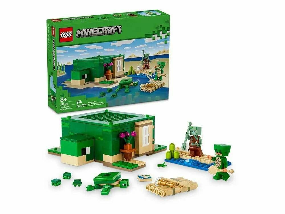 Конструктор LEGO 21254 MINECRAFT Пляжный домик Черепаха, 234 детали