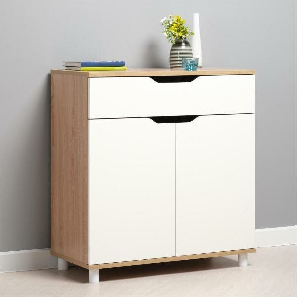 Комод Logium Рокс 13.296 F, Дуб сонома, Белый PE шагрень