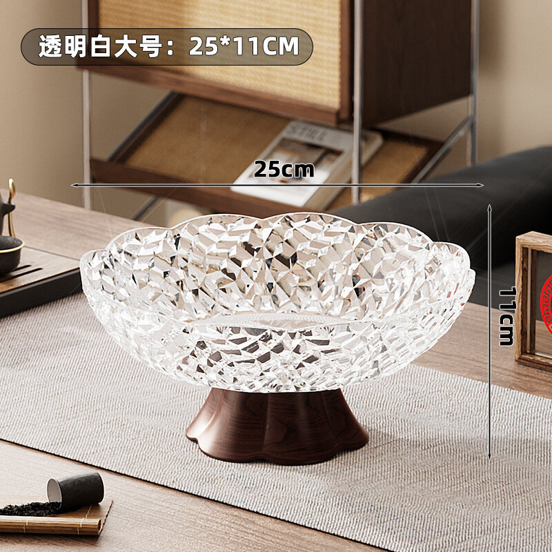 Фруктовница в винтажном стиле с имитацией текстуры дерева, пластиковая подставка на высокой ножке для чайного столика, фруктовница с дренажем, подставка для сухофруктов, конфет и закусок.