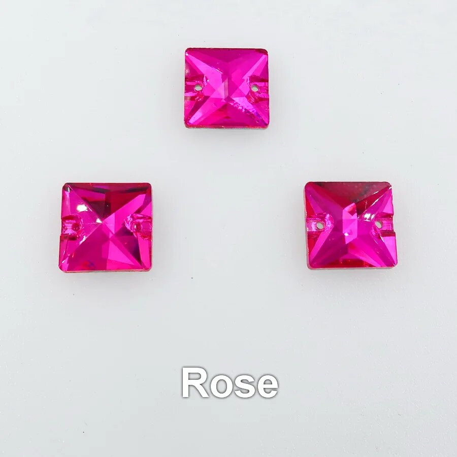 Кристаллы Rose A24, розовые, квадратные