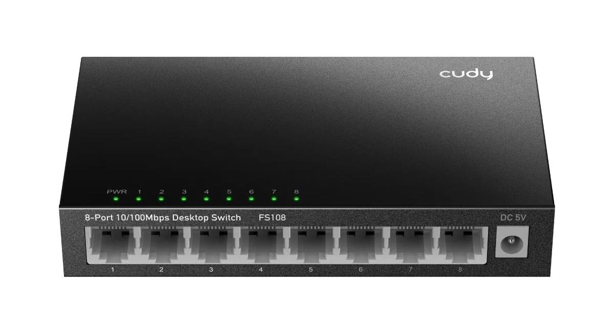 Коммутатор 8-Port 10/100 Mbps Desktop Switch, 8 10/100M RJ45 Ports, Loop Detection, Metal Case, Power Saving, Plug & Play