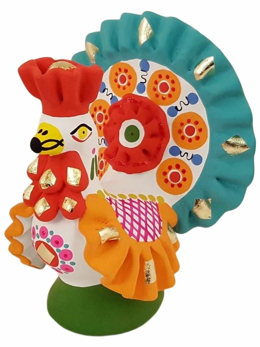 Индюк на ступке №3(3), Дымковская глиняная игрушка, ручная авторская работа