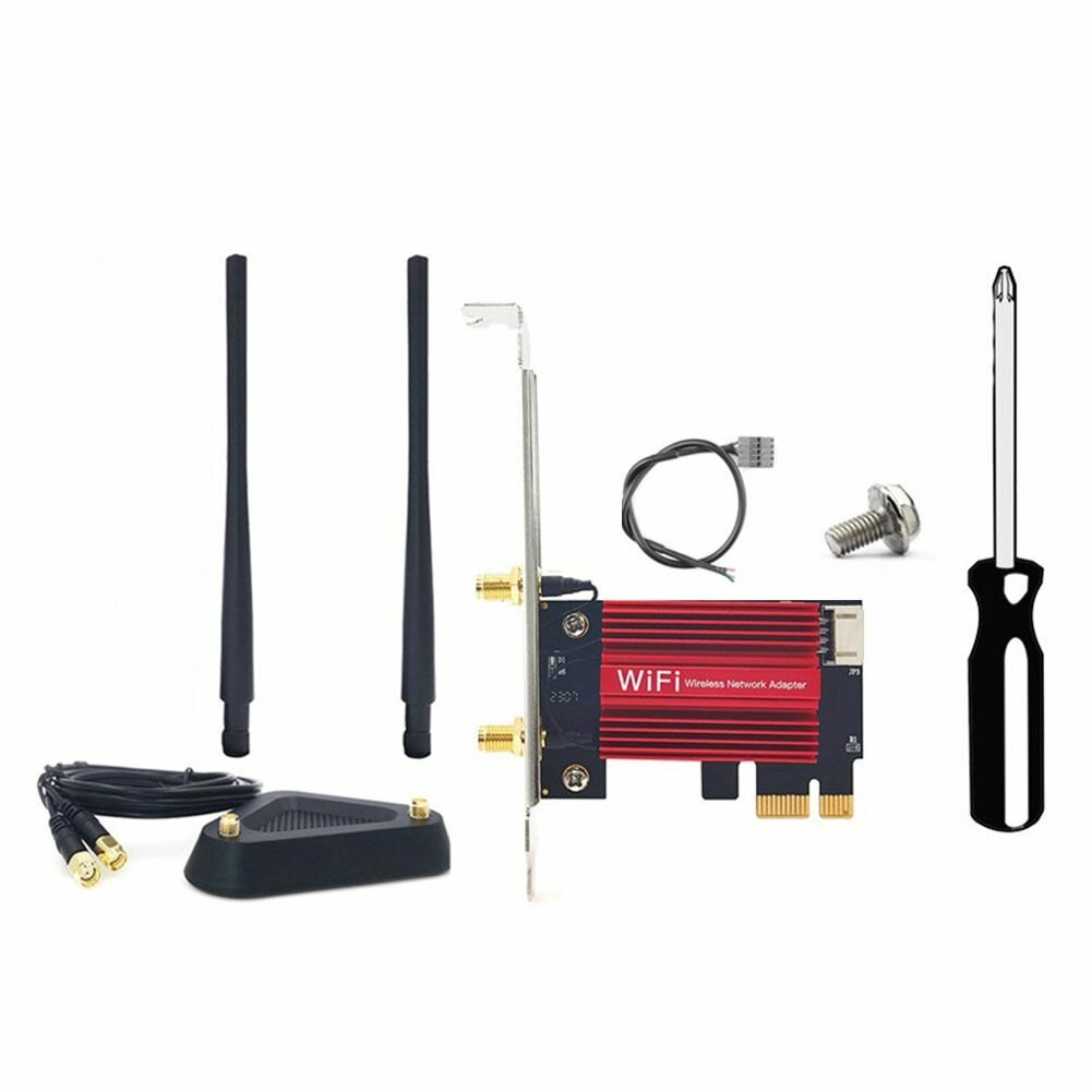 Беспроводной сетевой адаптер WiFi 7 BE200 Pro PCIe с антенной 8 дБ BT5.4, трехдиапазонная карта WiFi BE200 2,4 ГГц/5 ГГц для ОС Win11 Linux