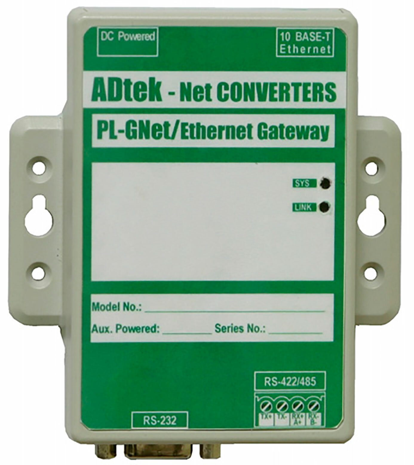 Преобразователь ADTEK PL-GNET-1-3-22-D24, сетевой, Ethernet 10/100М, 4 порта UART