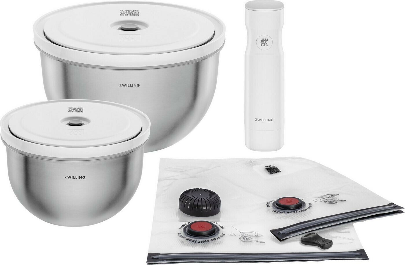 Вакуумный набор Zwilling Fresh & Save M/L, 7 предметов, белый