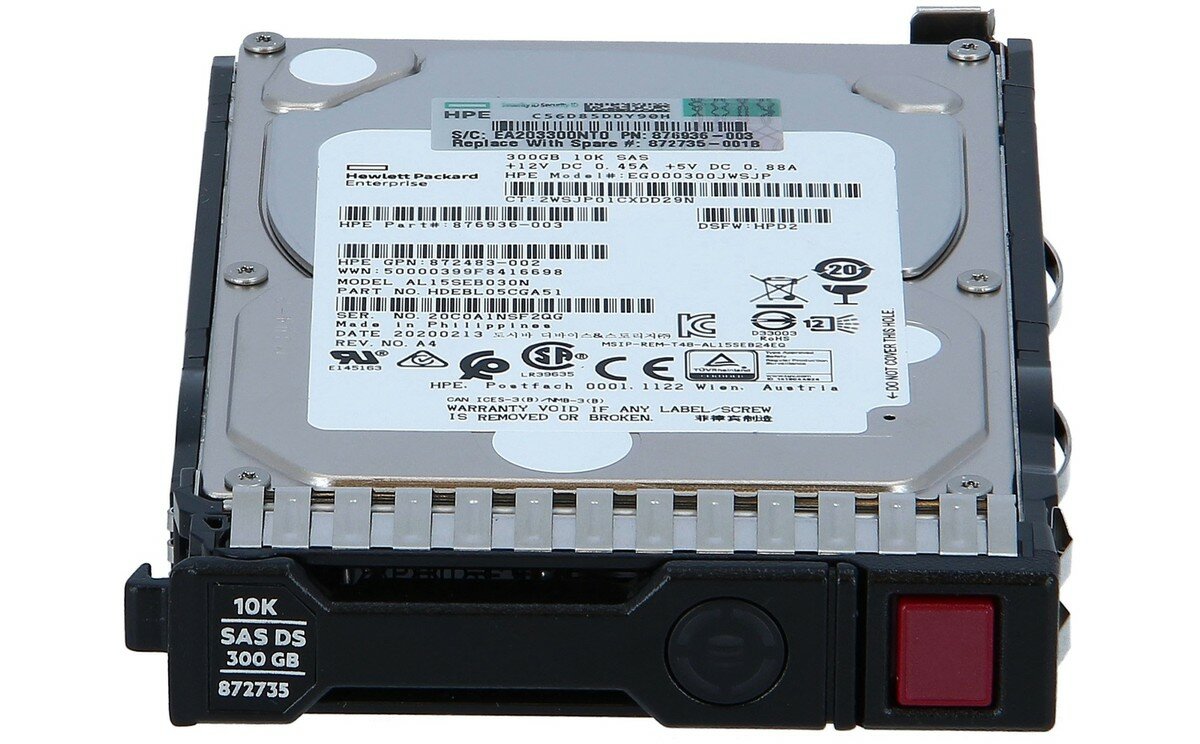 Жесткий диск HP 872735-001 300Гб SAS 12G 2.5" 10К 872475-B21 EG000300JWSJP 876936-003 872483-002 AL15SEB030N HDEBL05CGA51 872735-001B