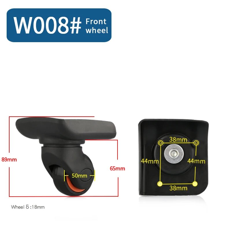 Сменные колеса для чемодана до и после колес, ролики для дорожной сумки, ремонт W008 Front(2Pcs)