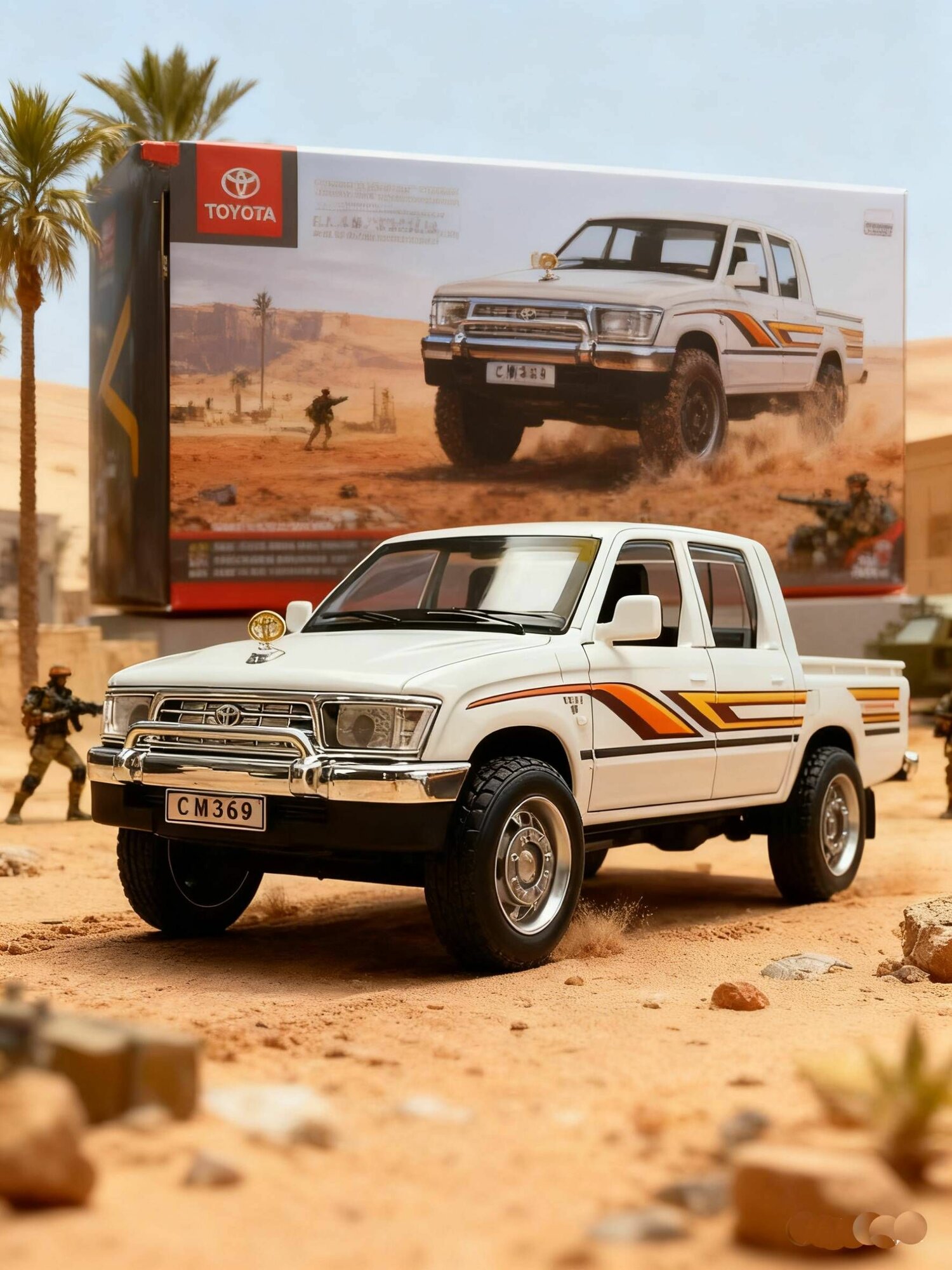 Металлическая модель автомобиля пикапа Toyota Hilux в масштабе 1:32