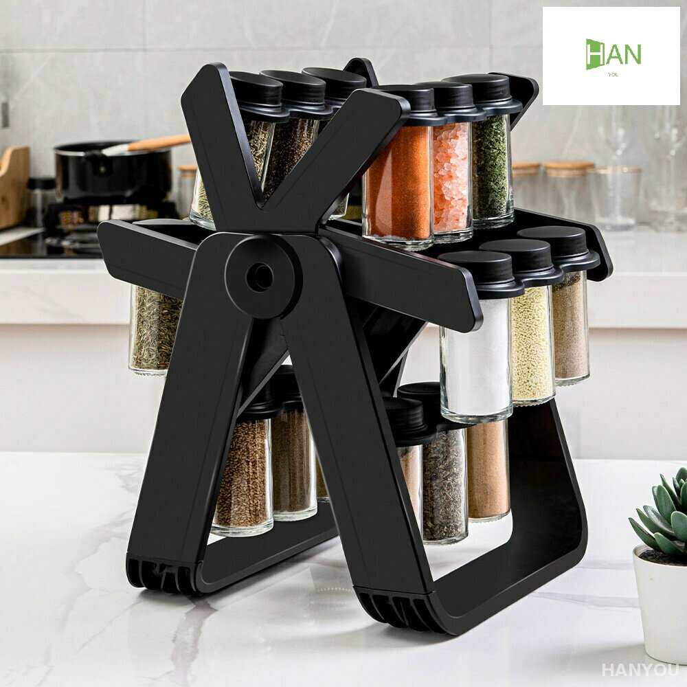 Эксклюзивный вращающийся органайзер NiNi на 18 баночек для хранения кухонных специй и приправ представлен в формате компактной карусели