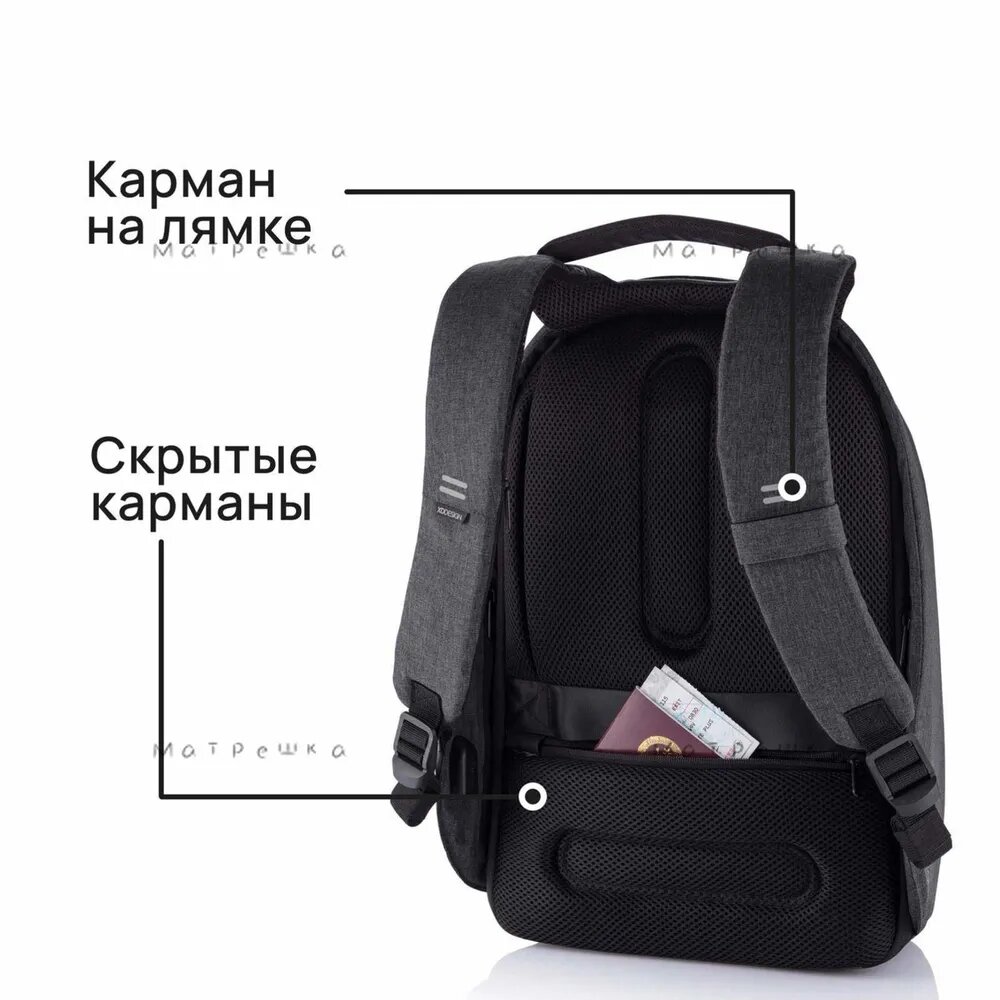 Рюкзак Bobby Hero Regular 18 л 15,6" для ноутбука из переработанных материалов, городской, черный — фото 1