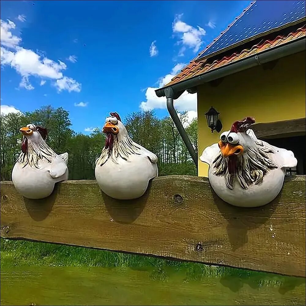 Фигурка декоративная белое, курица, высота 14 см, длина 14 см, смола