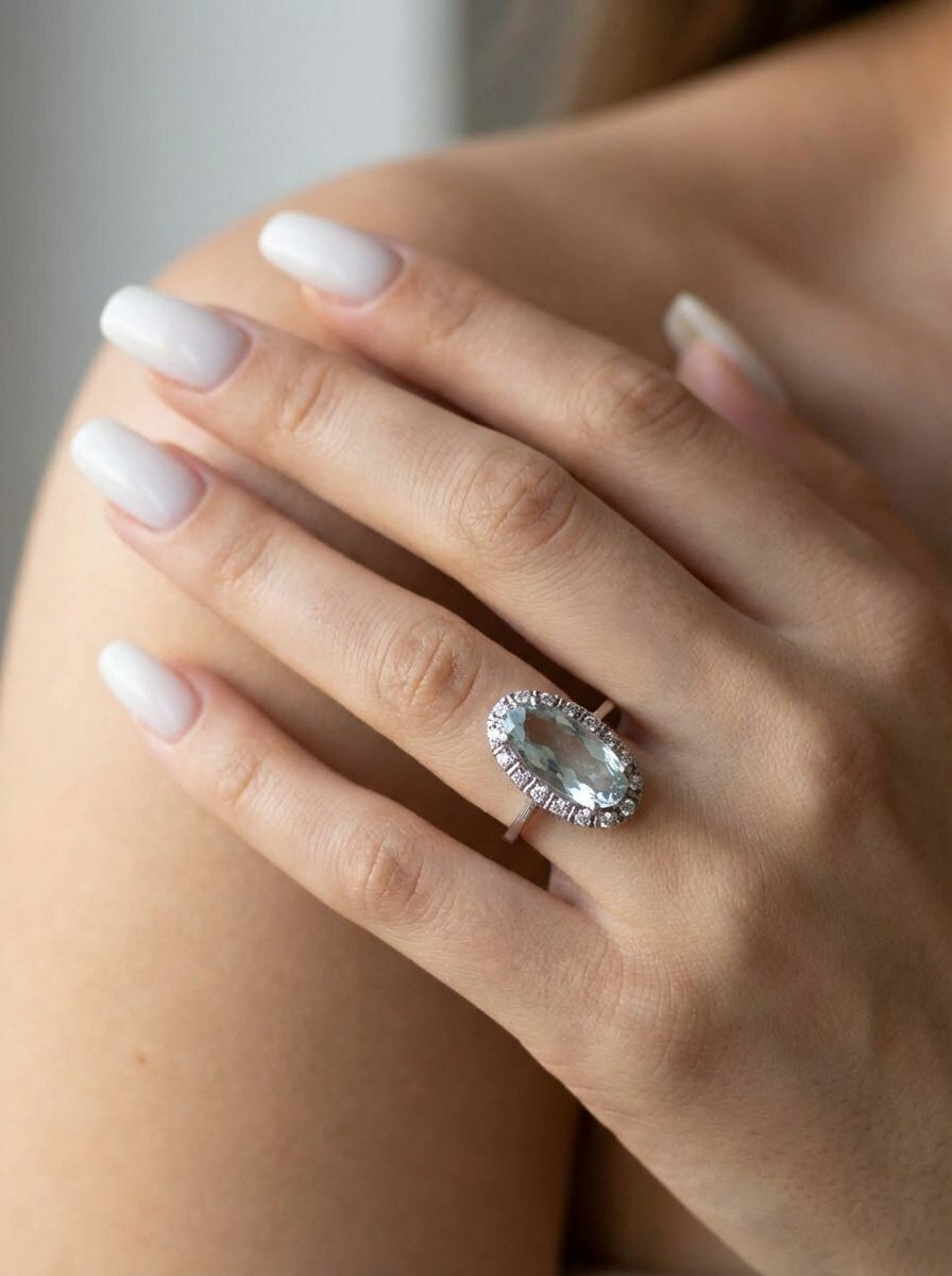 Кольцо тонкое, серебро, 925 проба, родирование, топаз, фианит