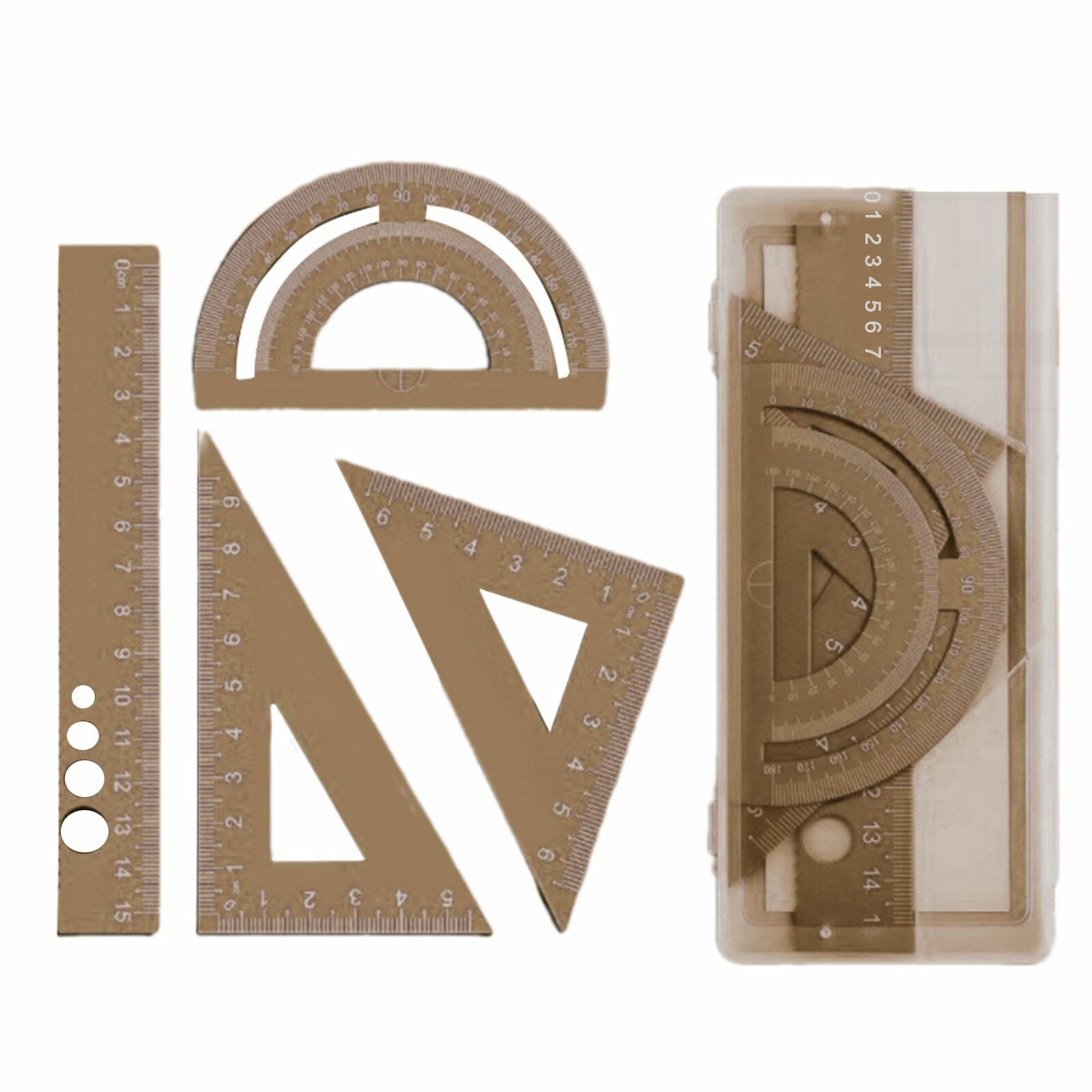 Премиальный набор металлических линеек 4 шт для точных измерений в школе