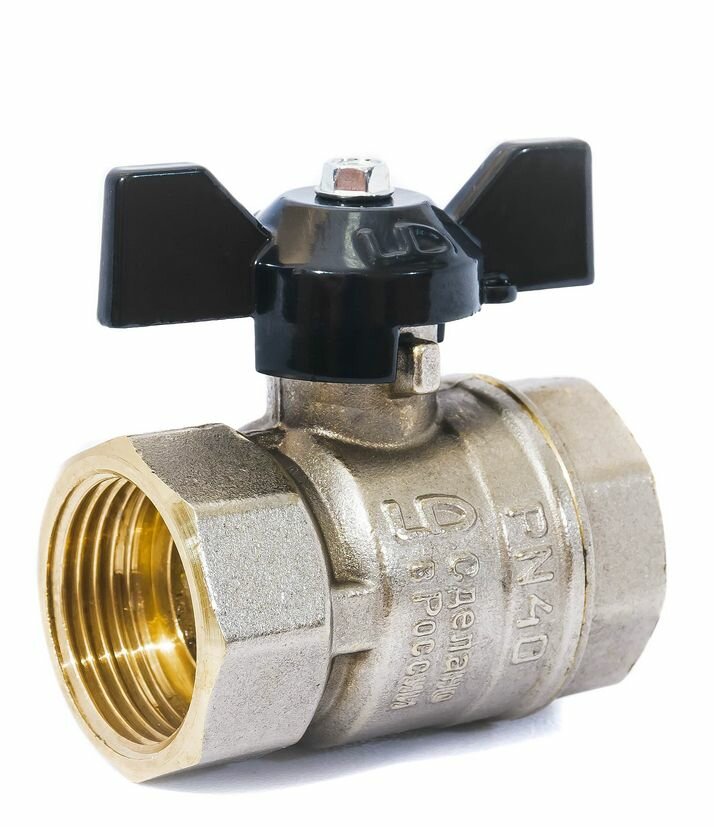 Кран шаровый 3/4" В/В PN40 бабочка LD