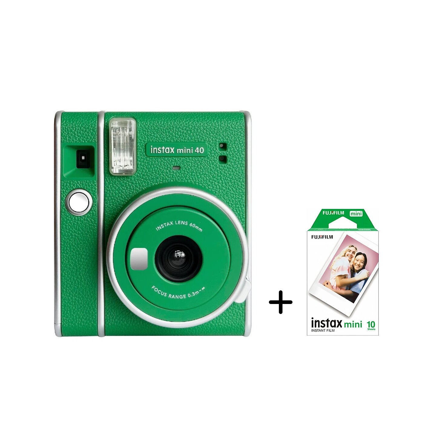 Fujifilm Instax Mini 40 Зеленый(Содержит 10 листов фотобумаги), Фотоаппарат моментальной печати Fujifilm Instax mini 40