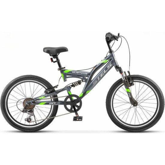 Stels Детский велосипед 20" Mustang V Z010 (рама 13) (6-ск.) (Двухподвес) Серый 2025 (М)