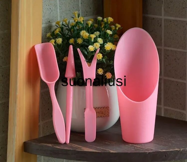 Набор садовых инструментов для рассады и пикировки, 4 предметов розовый