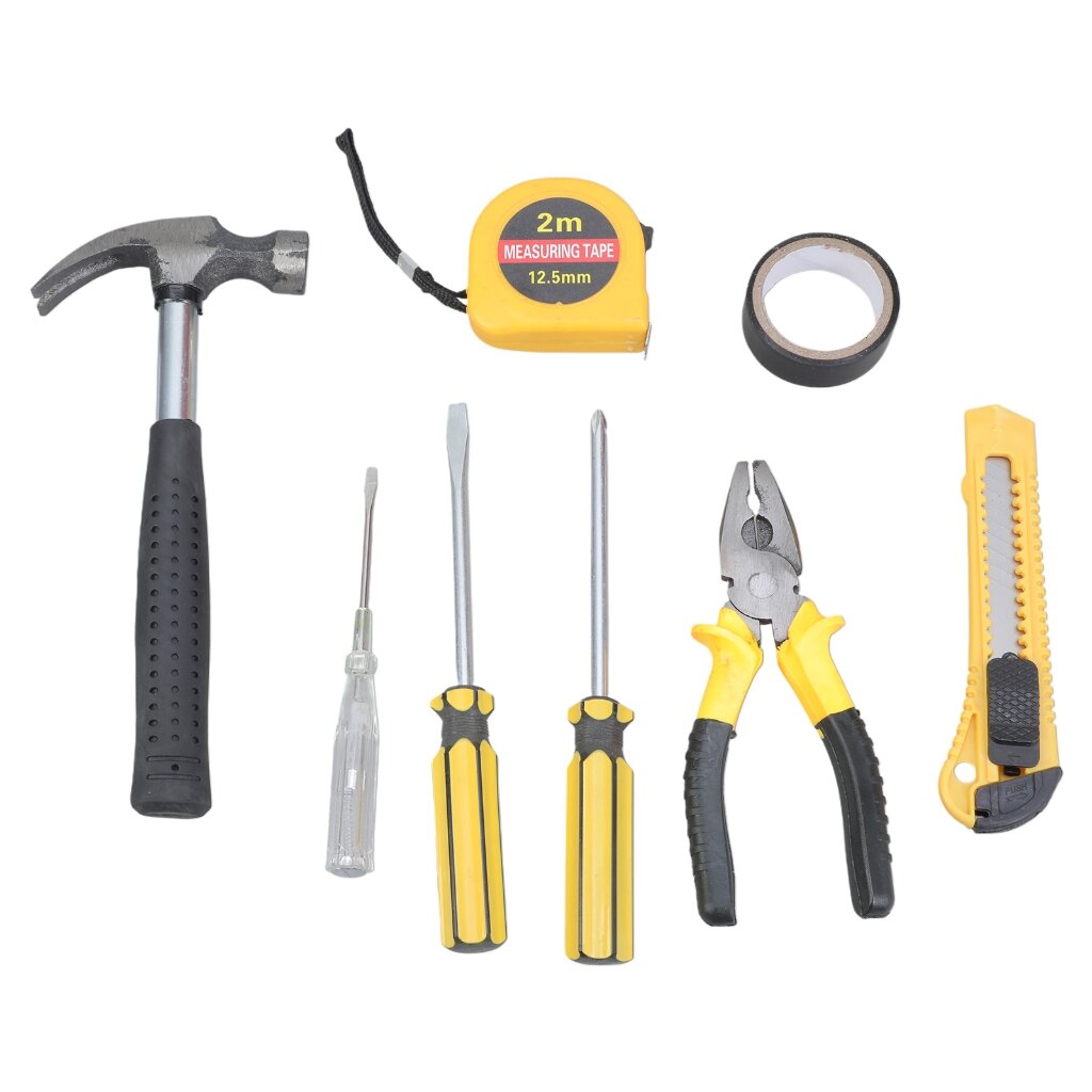 9шт Общий Бытовой Набор Ручных Инструментов Коробка Для Инструментов для Ремонта Автомобилей с Пластиковым Ящиком Для Хранения Инструментов Ремонт Бытовой Техники