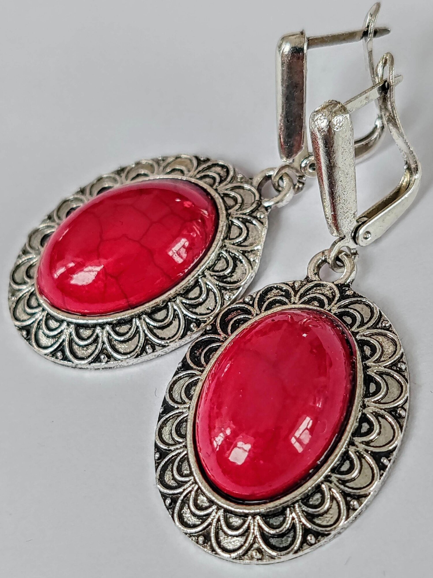 Серьги, коралл