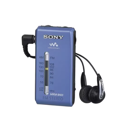 Радио Sony SRF-S84, FM/AM, Super Compact, Walkman, Analog Tune, серебро/синий/золотой