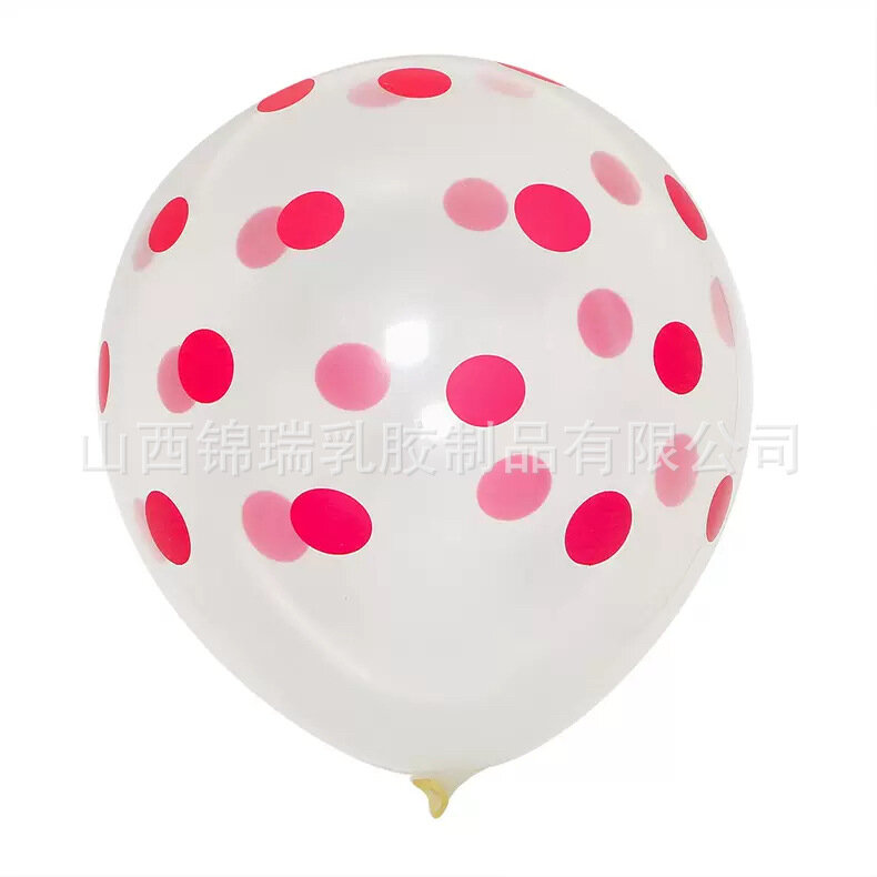 Яркие прозрачные шарики в горошек, из утолщенного латекса, для украшения детских дней рождений, круглой формы с разноцветными точками.
