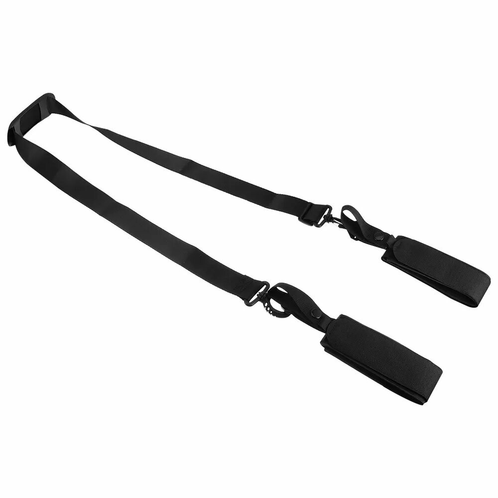 Ремень черного цвета из нейлона для переноски лыж и лыжных аксессуаров с комфортом