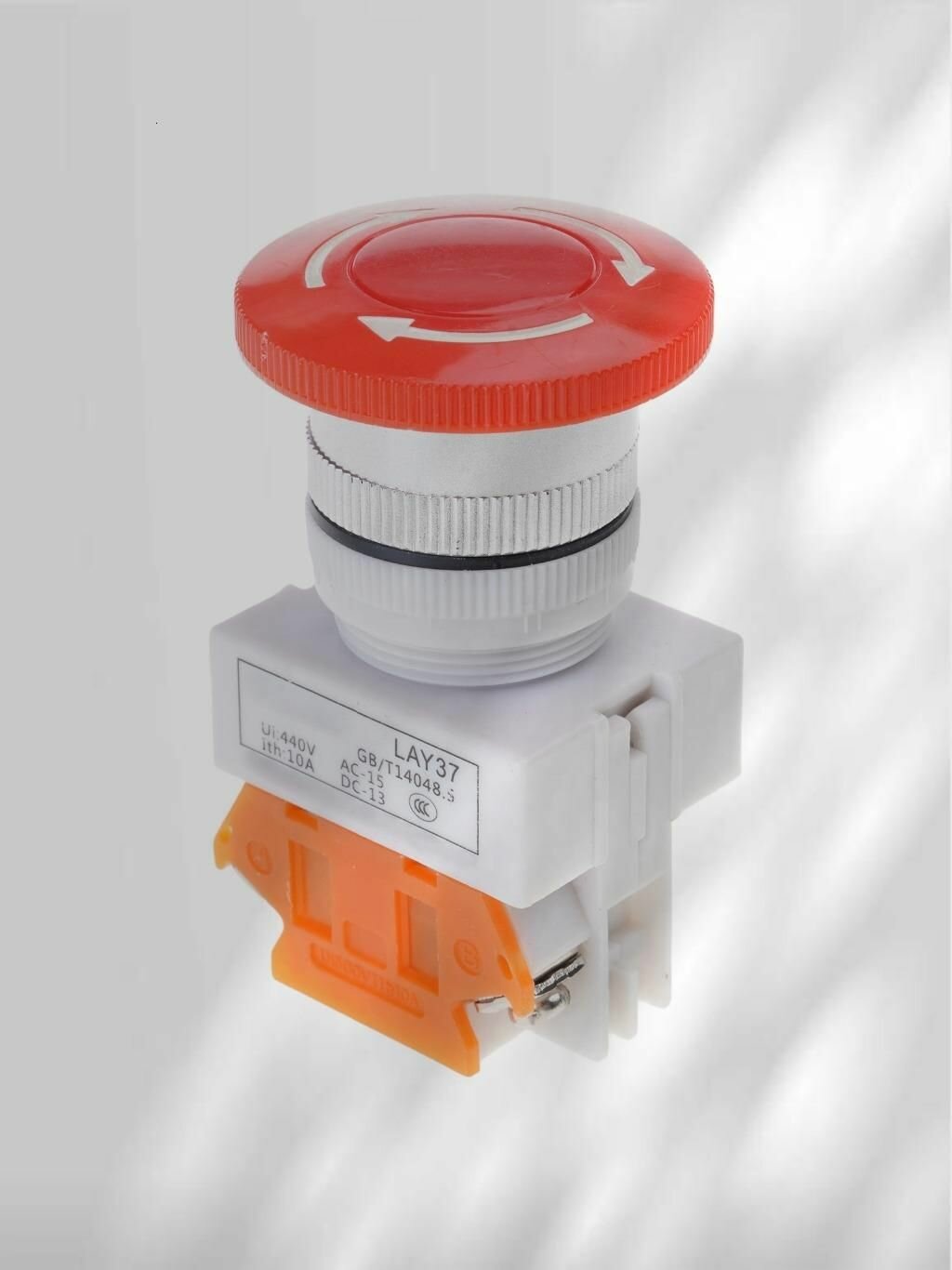 Кнопка аварийного отключения с фиксацией, красный