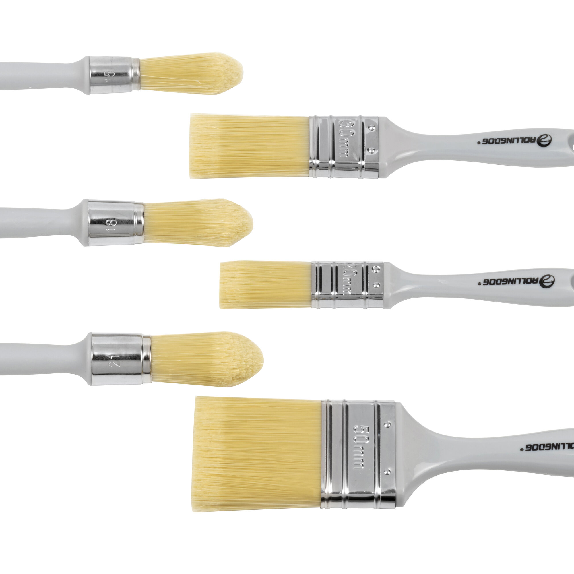 Набор кистей Rollingdog 15/18/21/20/30/50мм, 6шт, синтетика, серия Standard, арт.10722