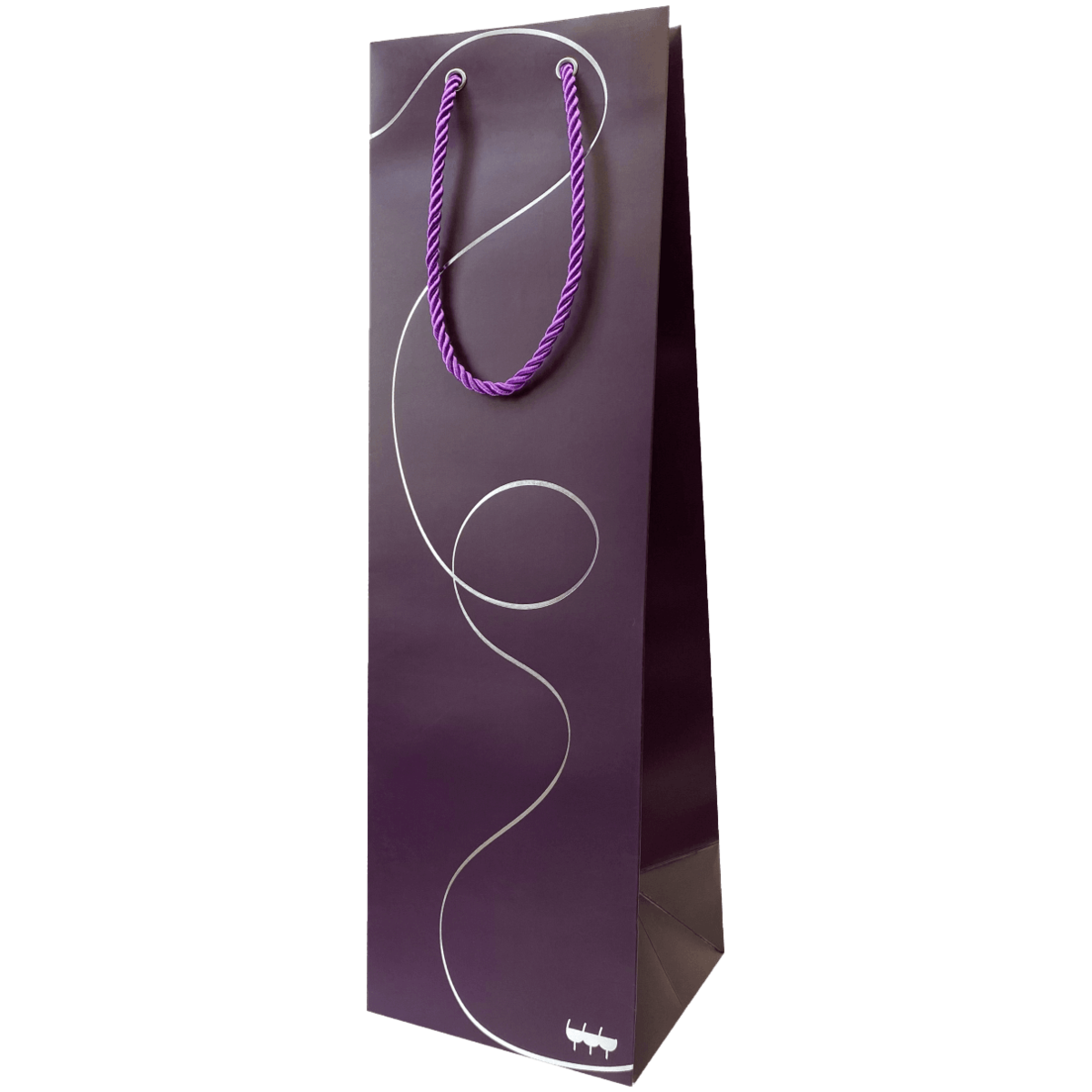Пакет подарочный ВинЛаб бумажный маленький фиолетовый 120х400х120 мм