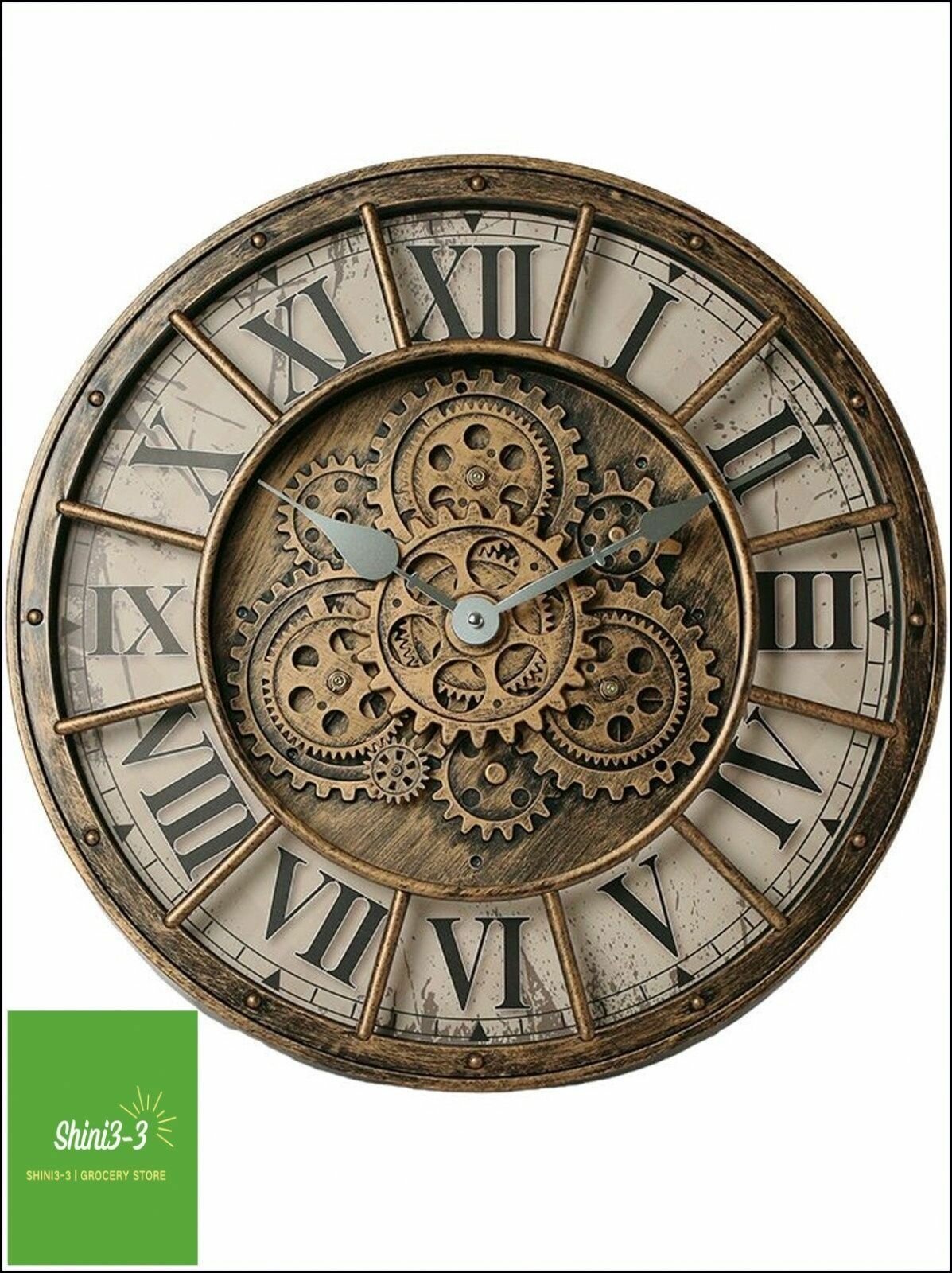 Настенные часы Настенные часы в ретро-индустриальном стиле, 45.2 см х 45.2 см