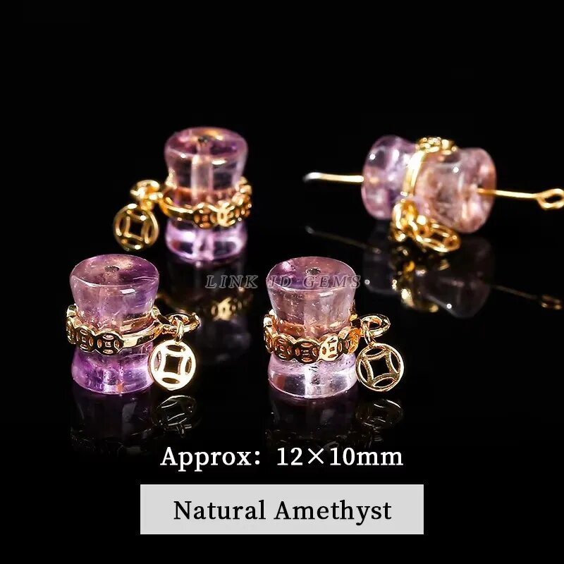 Аметист кулон, фиолетовый, медная пряжка Amethyst 01