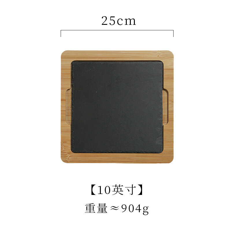 Изолированный поднос из камня и дерева для подачи суши, блюд западной кухни, стейков, японской кухни, каменная сервировочная тарелка, деревянная тарелка для домашнего использования.