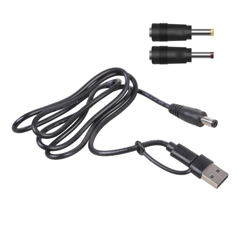 Зарядный кабель QC3.0 USB Type C к DC5.5x2.1 мм с адаптером 3.5x1.35 мм и 4.0x1.7 мм для устройств с питанием 12 В 3A