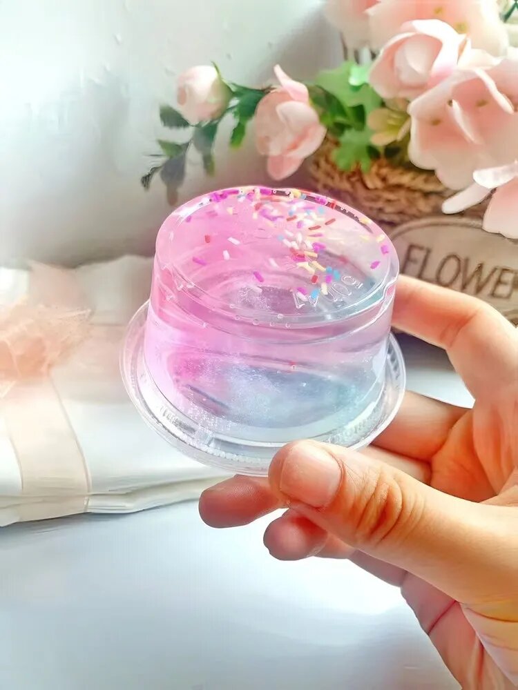 BESTSKY Прозрачный слайм с блестками 100 г, мягкий, не липкий, готовый к использованию, для детей.