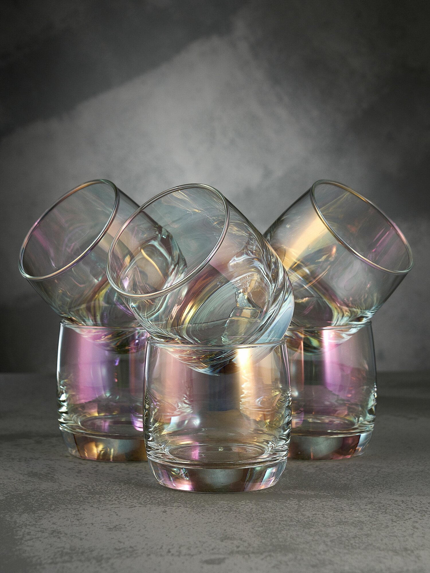 Стаканы "Дарума Purple Romance" Glasstar exclusive, 6 шт, 310 мл