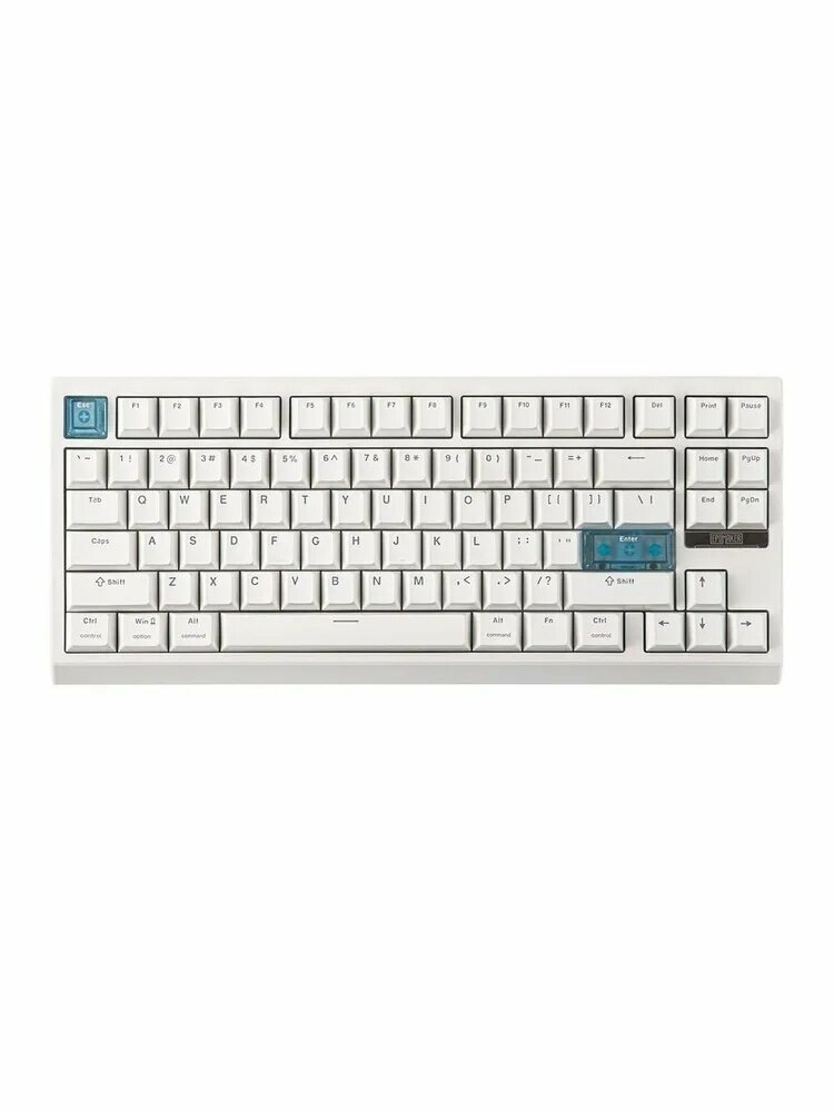 EPOMAKER Игровая клавиатура беспроводная Epomaker G84 HE ANSI US Version-White, (Creamy Jade Magnetic Switch), Английская раскладка, синий, белый