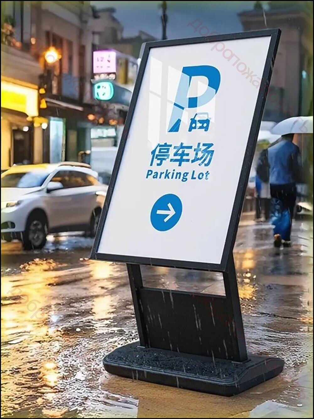 Штендер уличный рекламный черный металлический , Стойка информационная напольная для рекламных