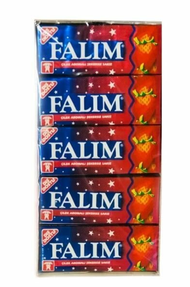 Жевательная резинка клубничная (без сахара), Falm, ilek Aromal ekersiz Sakz, 20шт. по 7гр. (140гр.), Турция
