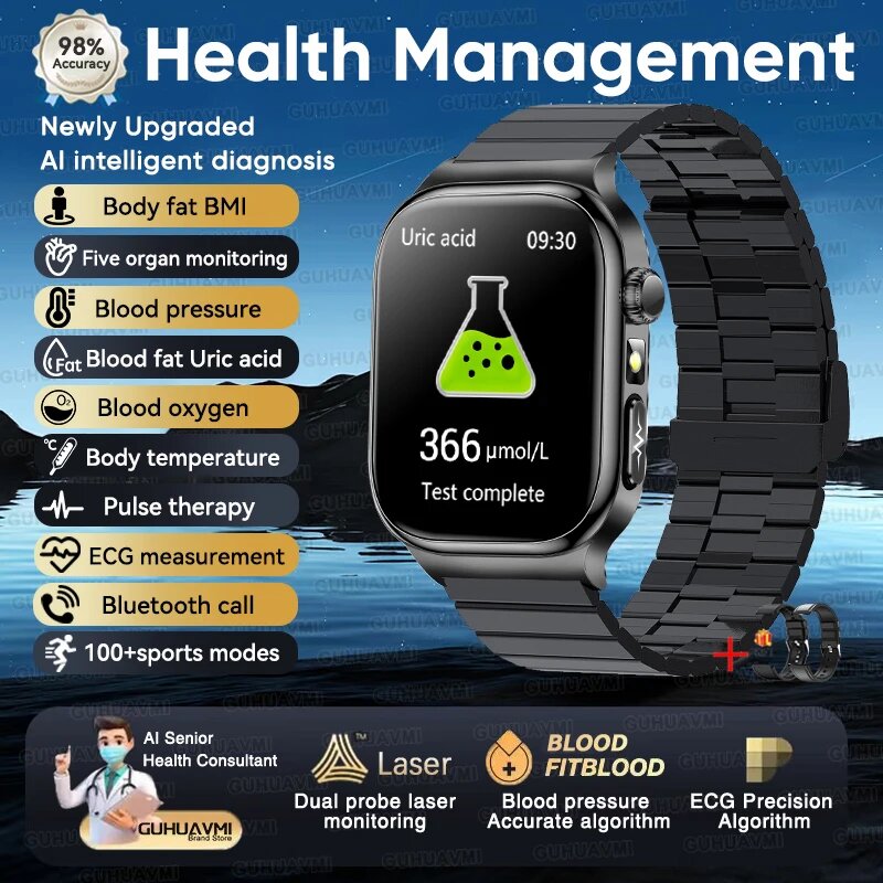 Умные часы Black Steel B 2A с ECG и PPG