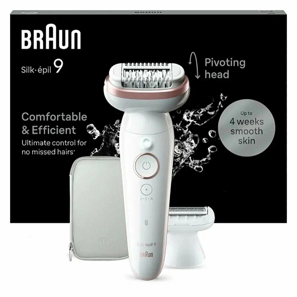 Эпилятор Braun Silk-epil 9 Flex (серия Flex), для эпиляции рук, ног, лица и зоны бикини