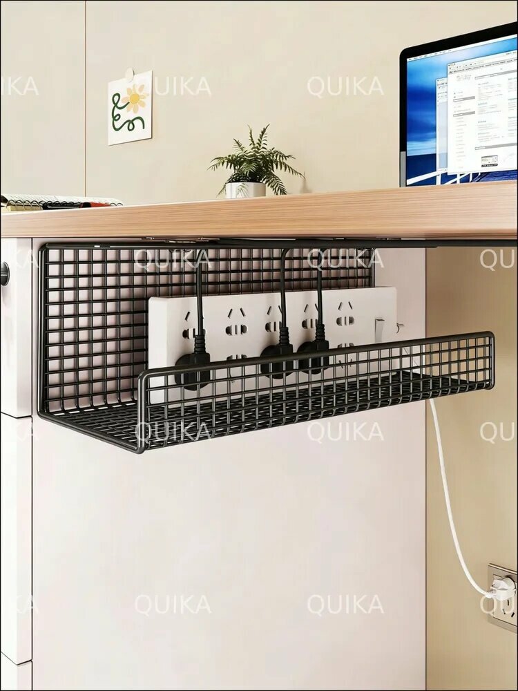 Органайзер для проводов и сетевого фильтра, держатель для проводов, черный