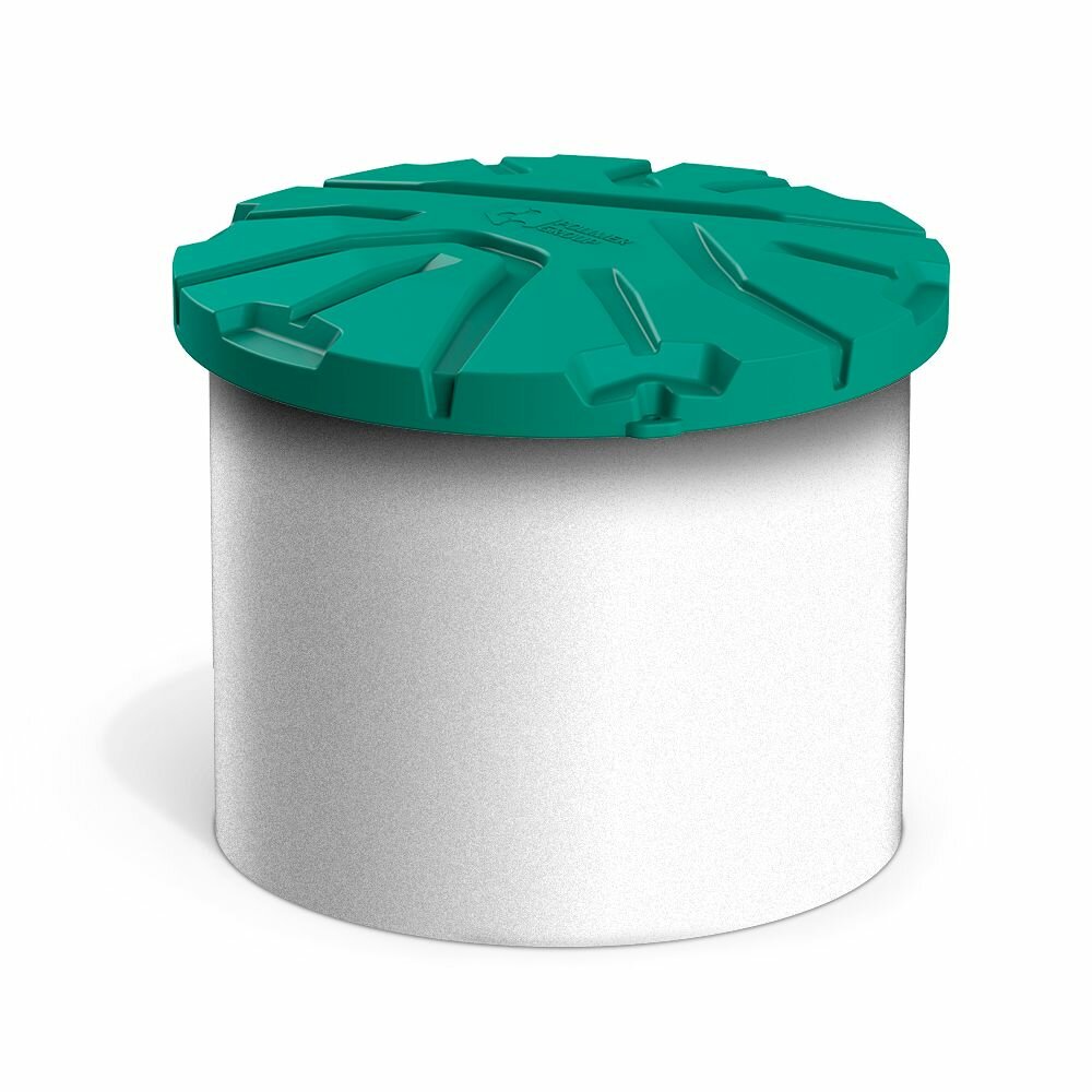 Крышка колодца Полимер-Групп Роса-2, ПВХ, зеленая, диаметр 126 см, высота 15 см