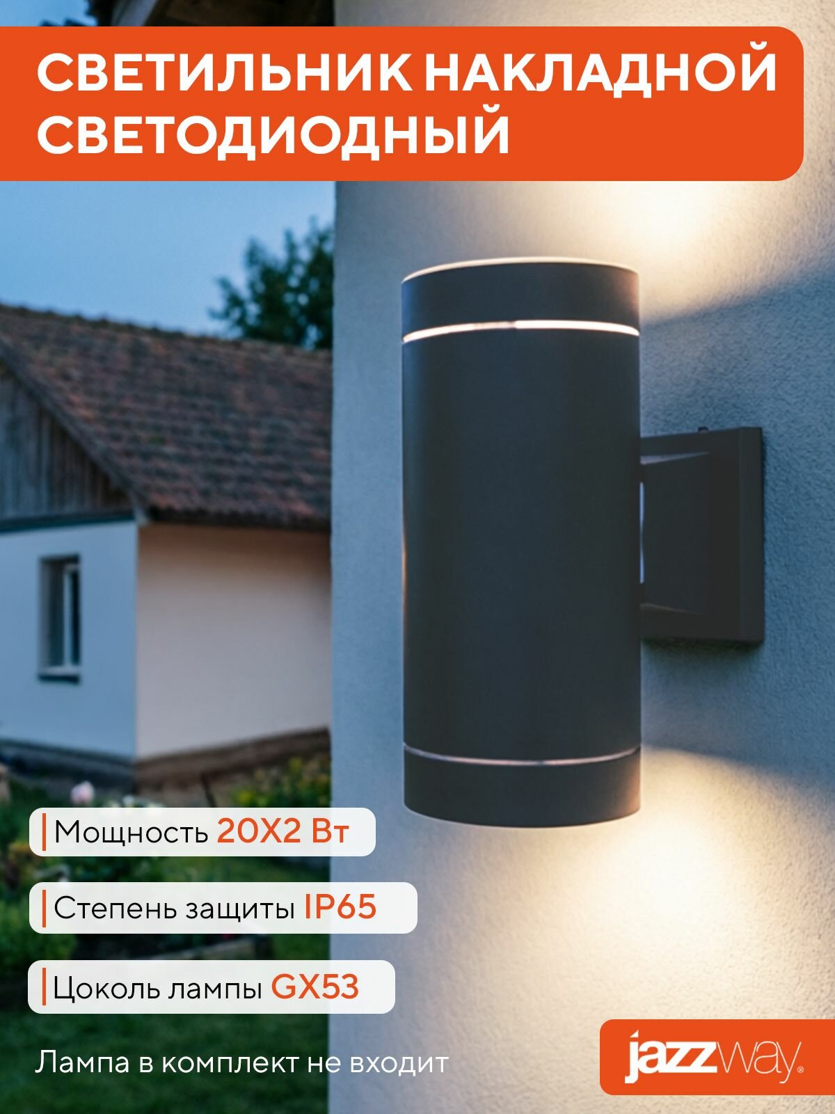 Светильник уличный настенный Jazzway PWL 20590 GX53-2 серый
